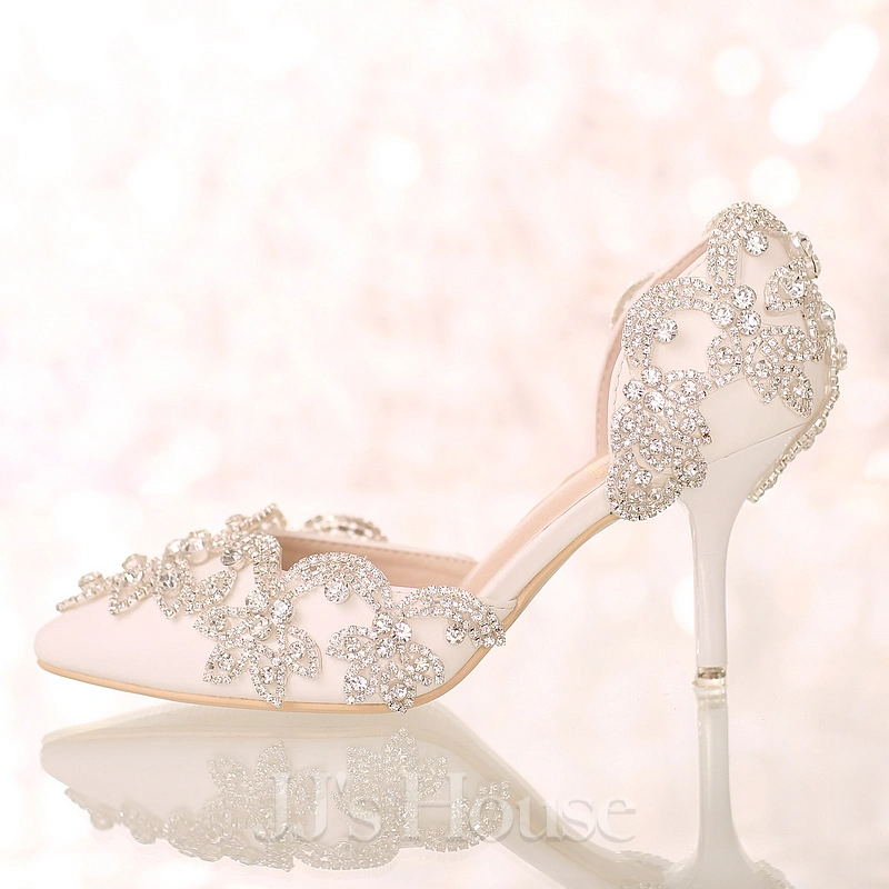 Womens Leatherette Stiletto Heel Closed Toe Pumps Sandals With